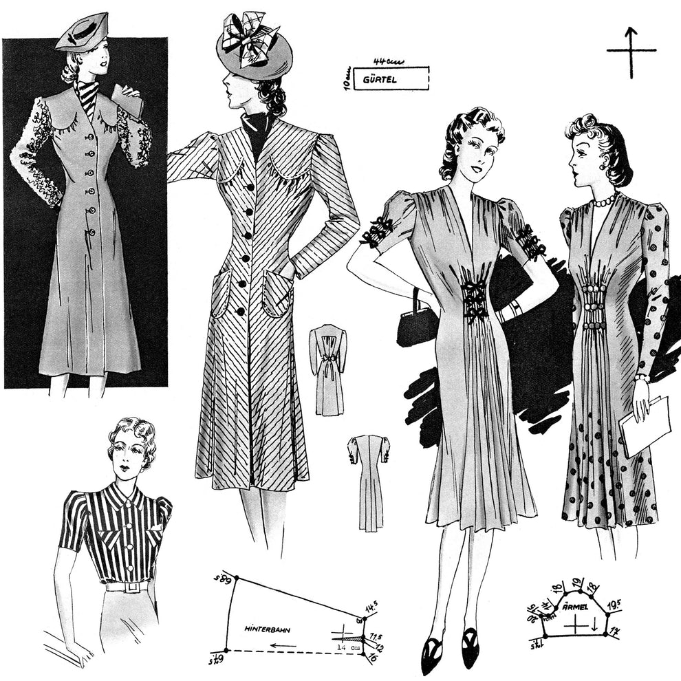 Vintage 1940 German Sewing Pattern Drafting Book – Day17Vintage